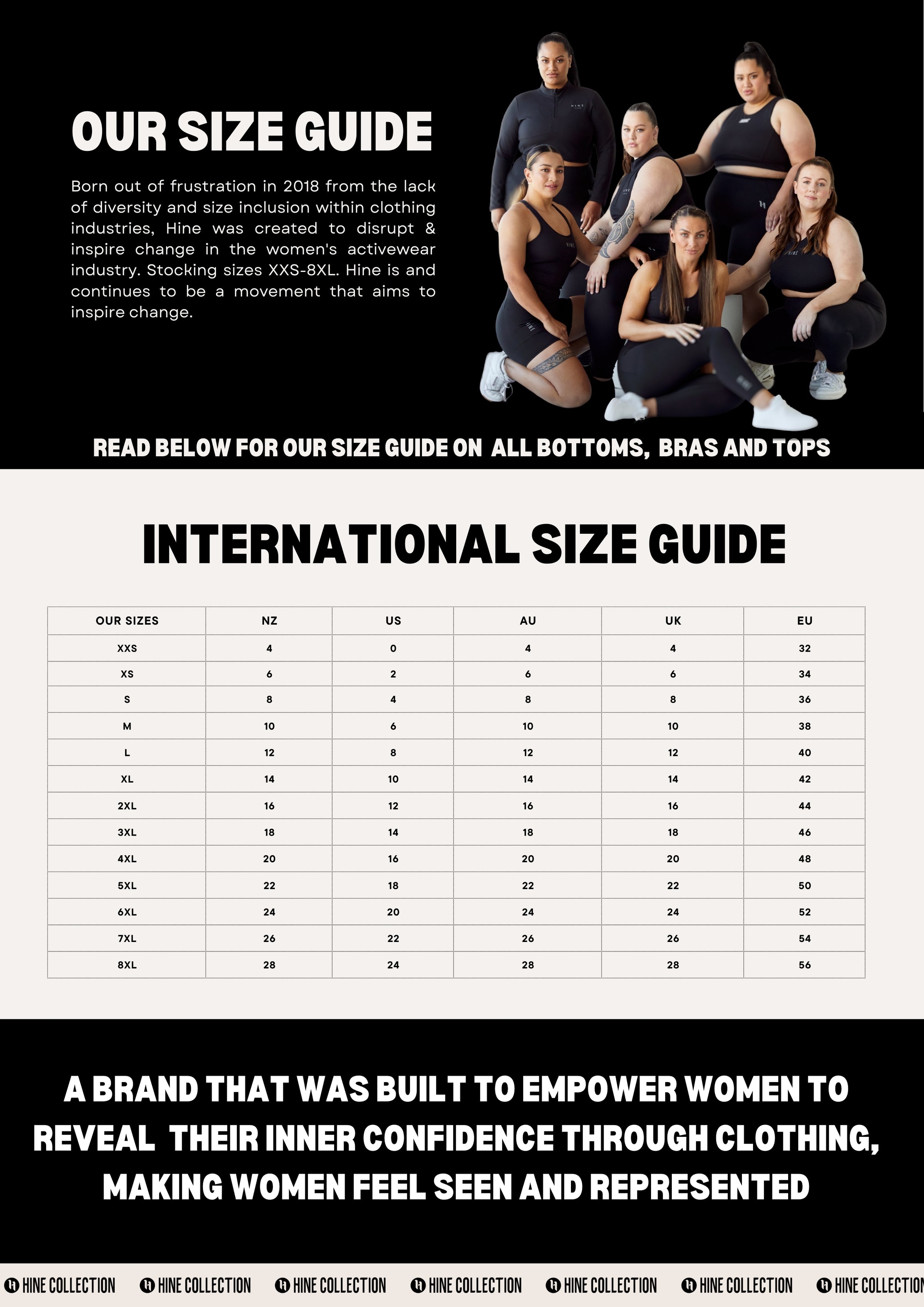 size chart – HINE COLLECTION