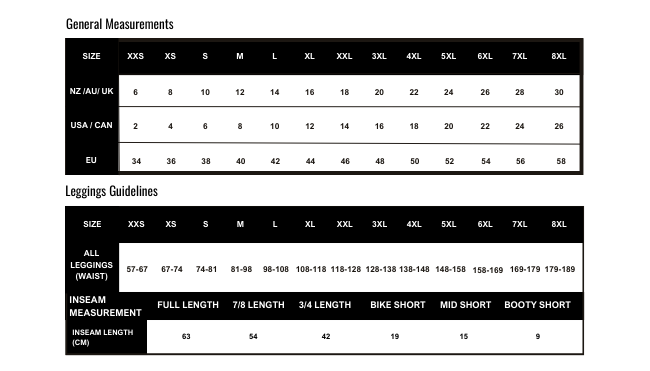 size chart – HINE COLLECTION