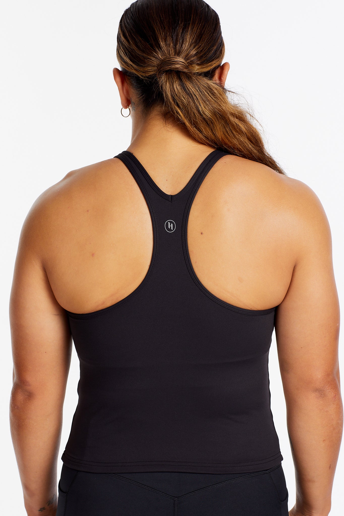 PERFORMANCE RACERBACK CROP SINGLET ONYX