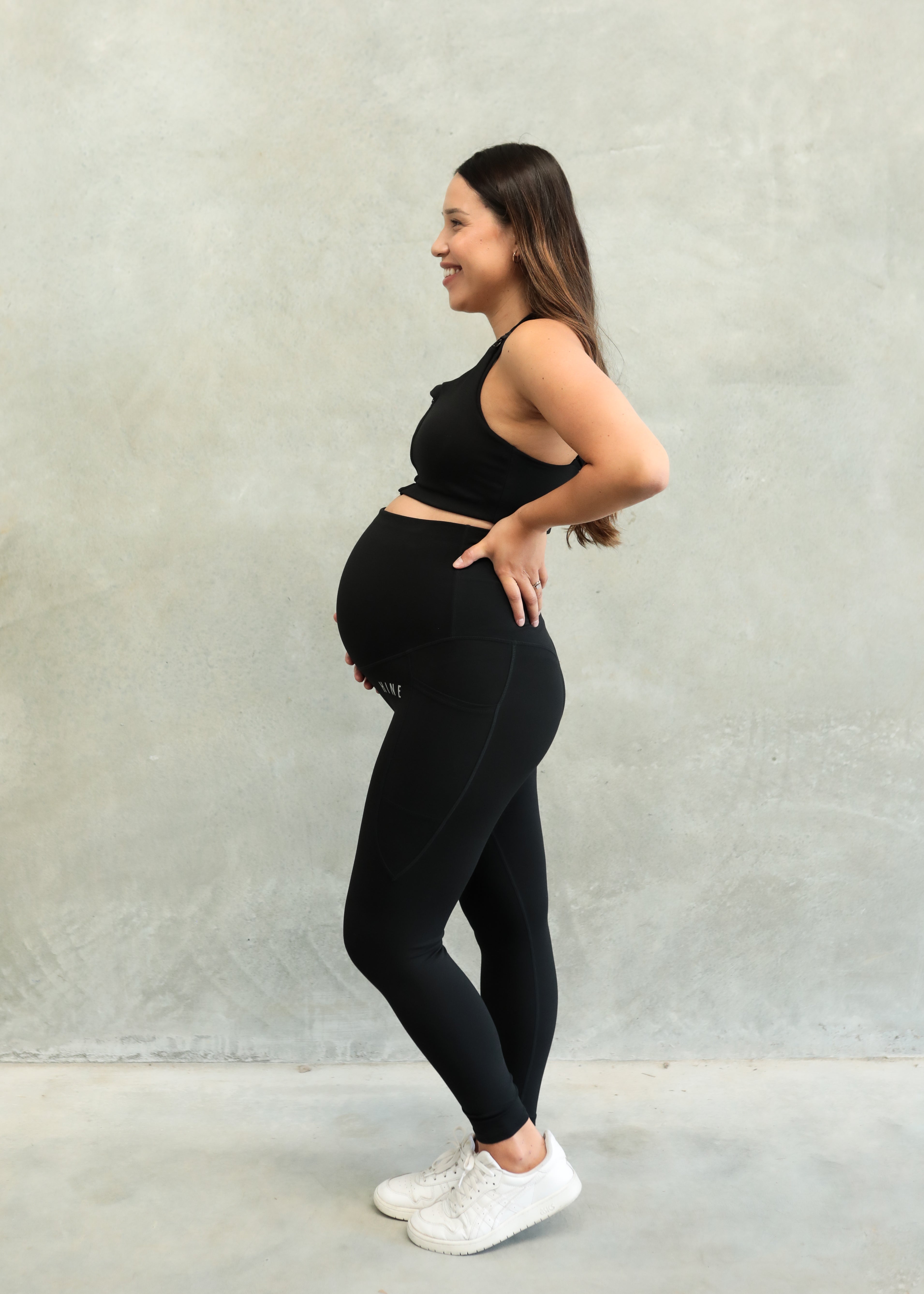 STAPLE MATERNITY FULL LENGTH LEGGING ONYX – HINE COLLECTION