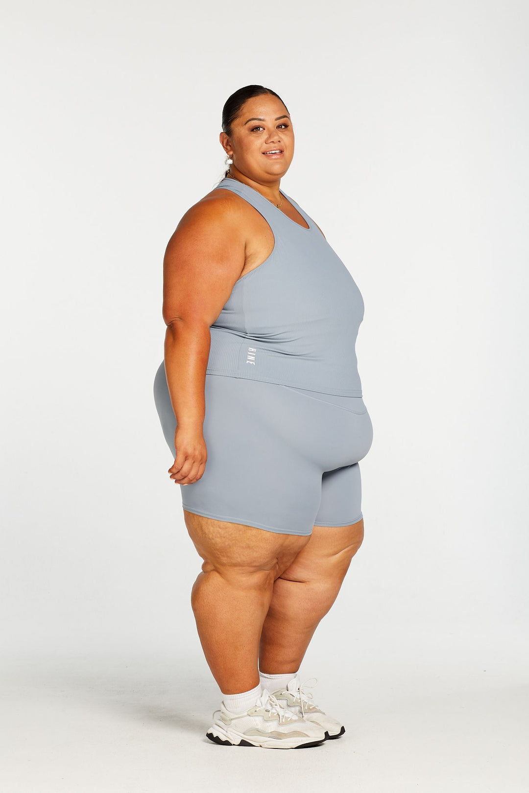 RIB RACERBACK SINGLET DUSTY BLUE – HINE COLLECTION